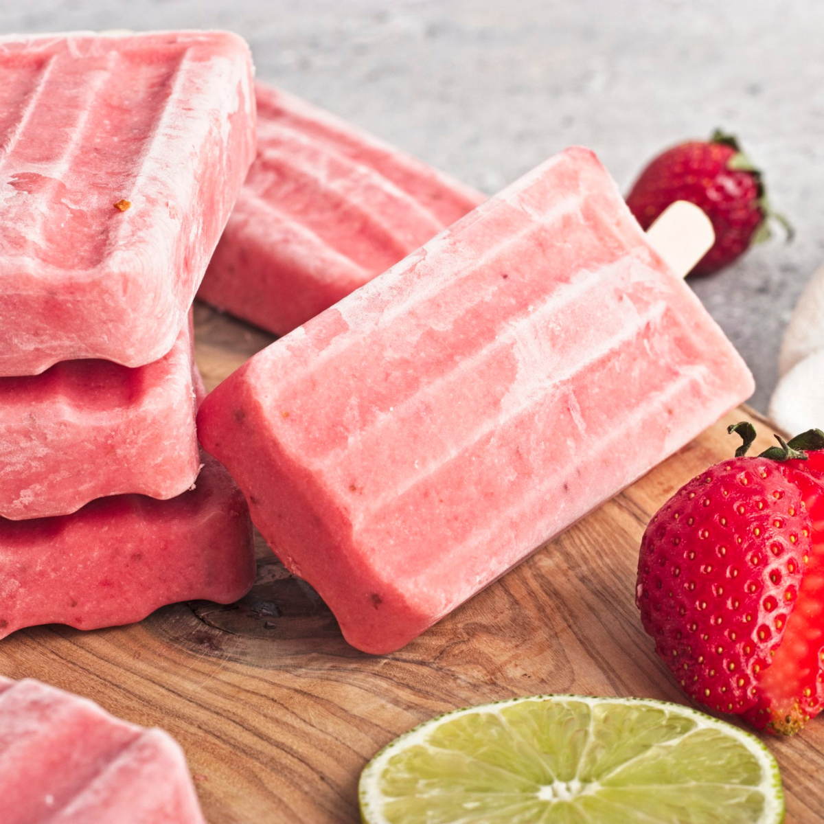 Creamy Strawberry Lime Popsicles - Simply Macros