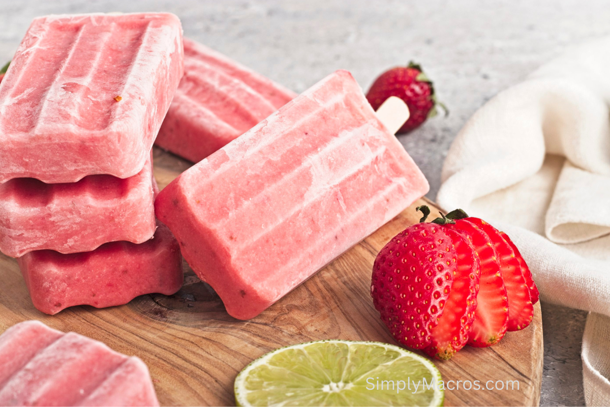 Creamy Strawberry Lime Popsicles - Simply Macros